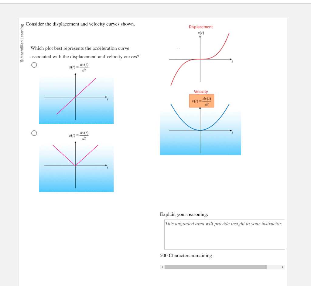 Solved Consider the displacement and velocity curves shown. | Chegg.com
