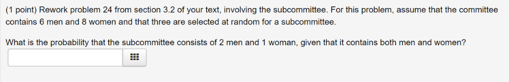 Solved (1 point) Rework problem 24 from section 3.2 of your | Chegg.com