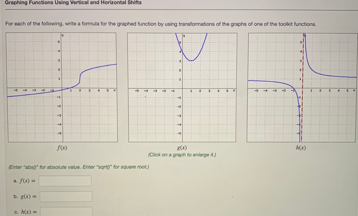 Solved Graphing Functions Using Vertical and Horizontal | Chegg.com