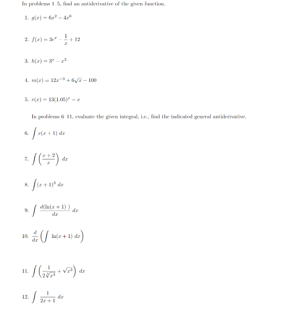 Solved In problems 15 , find an antiderivative of the given | Chegg.com