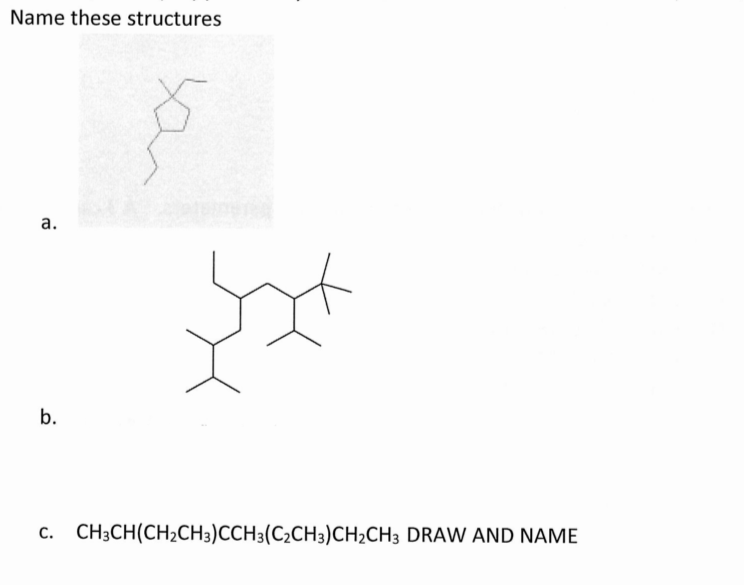 Solved Name these structures a. b. c. | Chegg.com