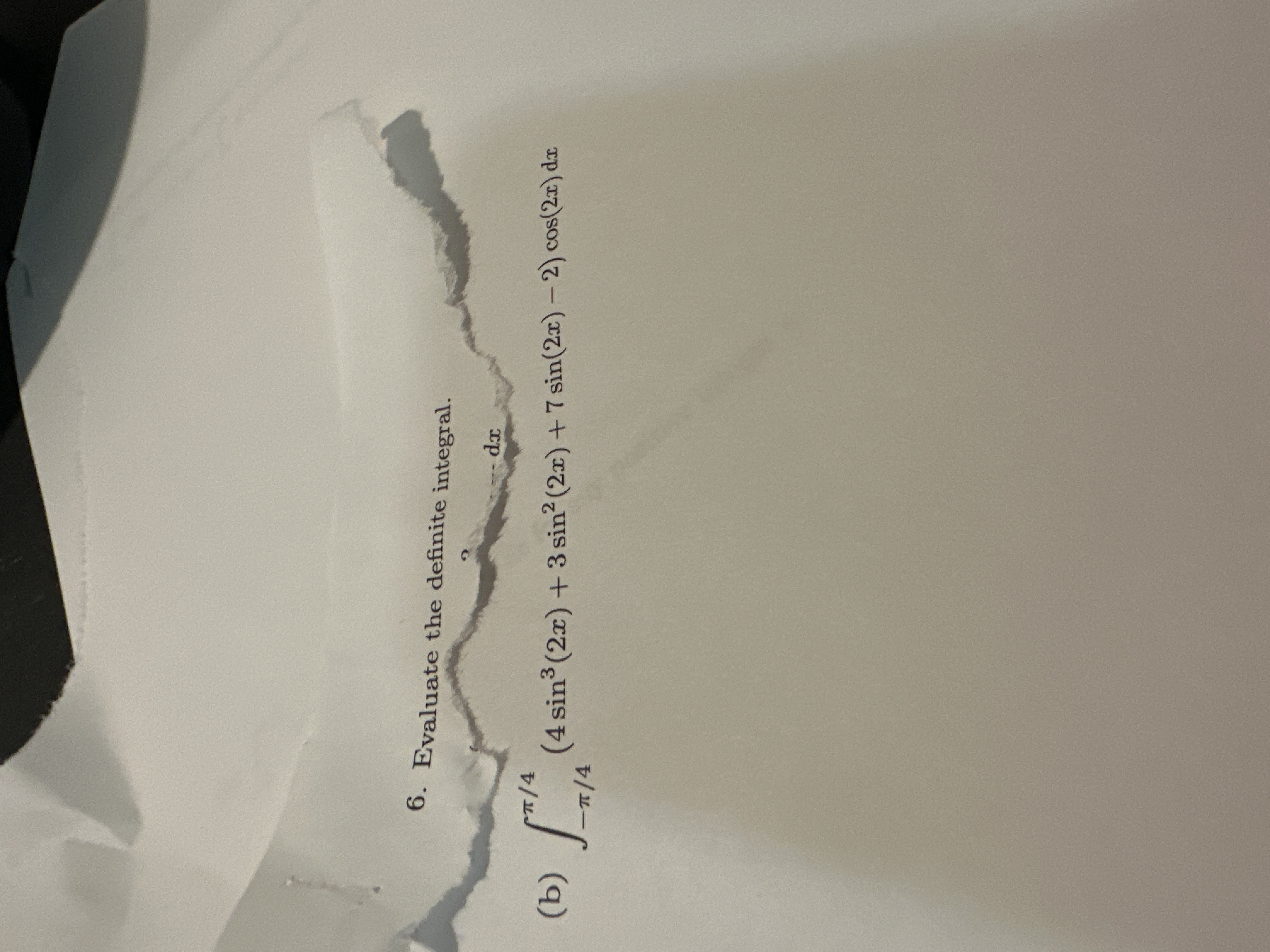 Solved Evaluate the definite | Chegg.com