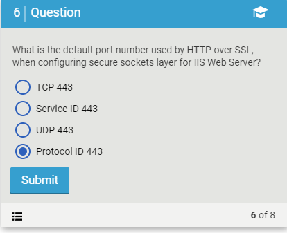 Solved 6 Question What is the default port number used by | Chegg.com