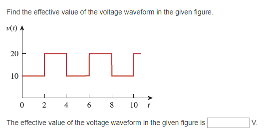 Solved Find the effective value of the voltage waveform in | Chegg.com
