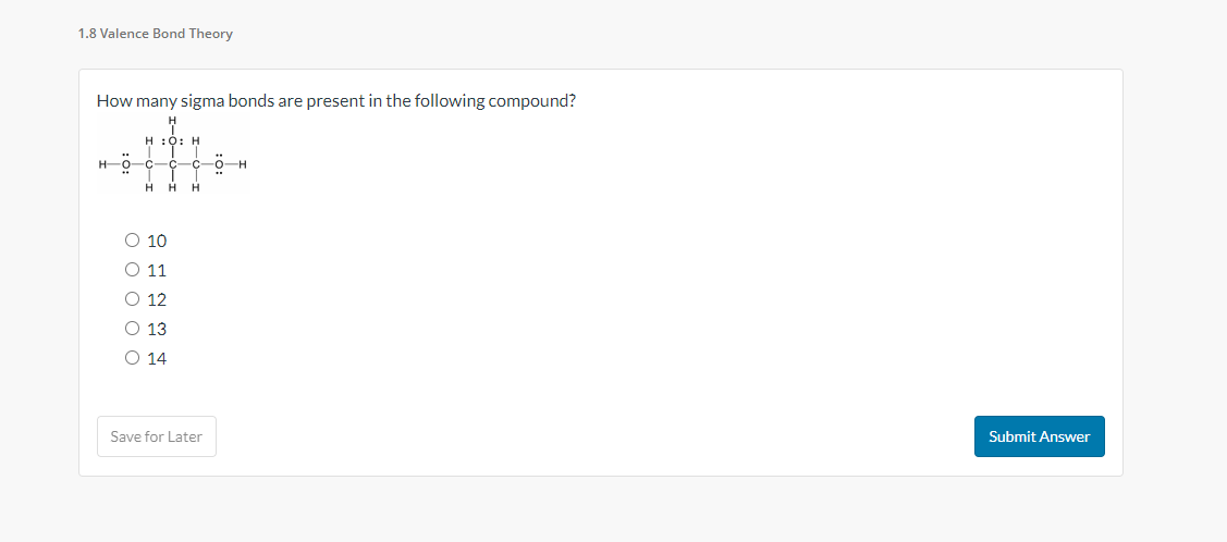 Solved How many sigma bonds are present in the following | Chegg.com