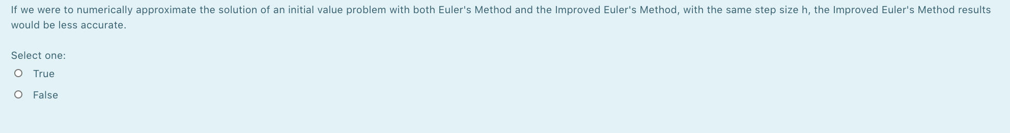 Solved If We Were To Numerically Approximate The Solution Of Chegg