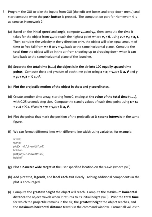 Write a MATLAB Graphical User Interface (GUI) to | Chegg.com