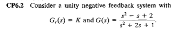 Solved CP6.2 Consider a unity negative feedback system with | Chegg.com