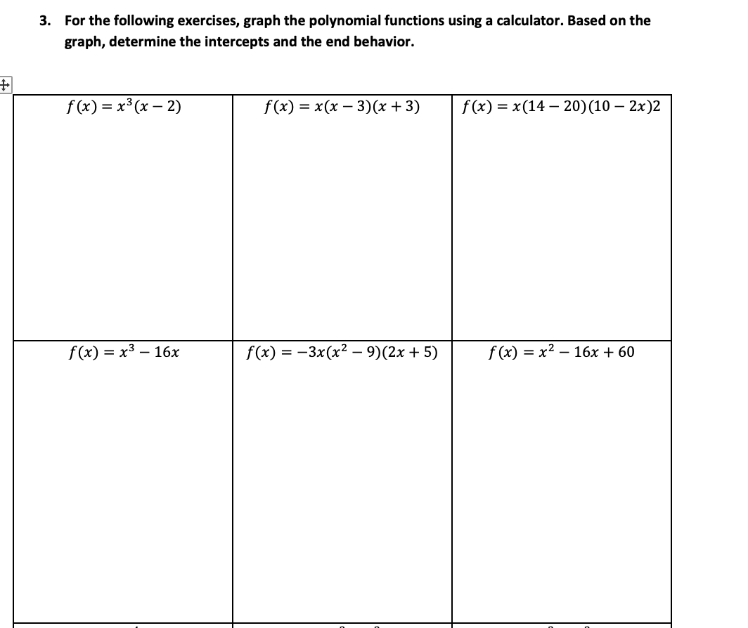 Solved 3. For the following exercises, graph the polynomial | Chegg.com