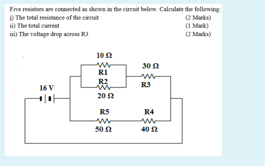 Solved Five resistors are connected as shown in the circuit | Chegg.com