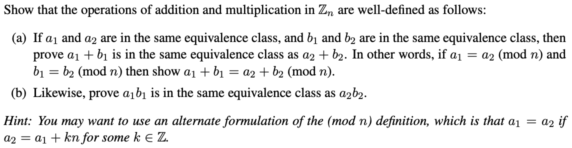 Solved Show that the operations of addition and | Chegg.com