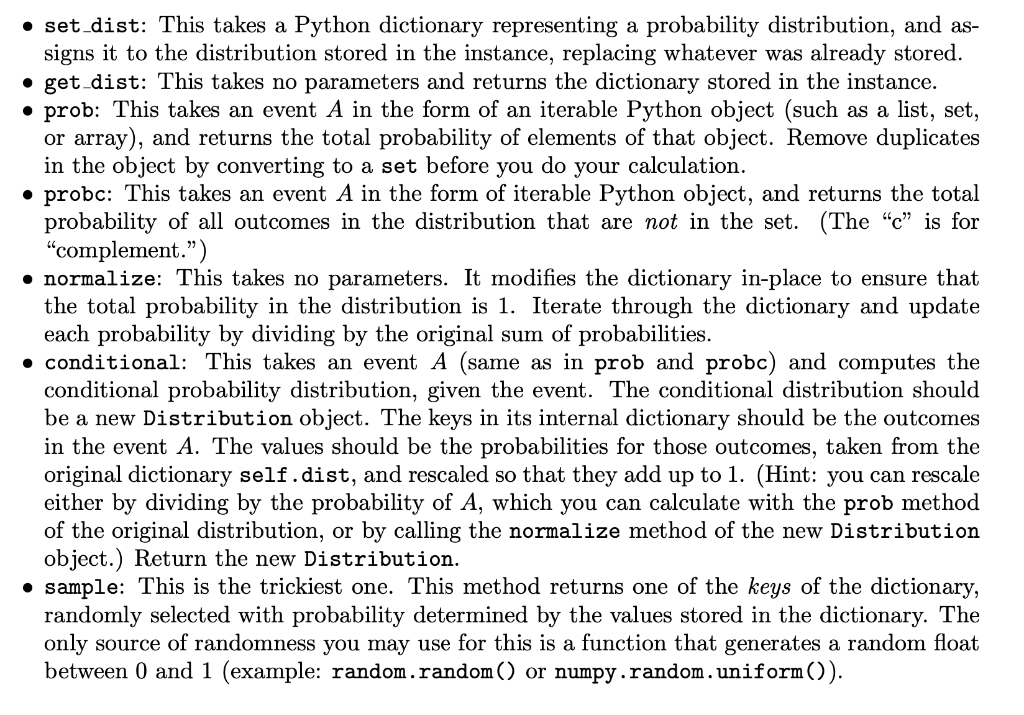 2.4. Method specifications. Define a class called | Chegg.com