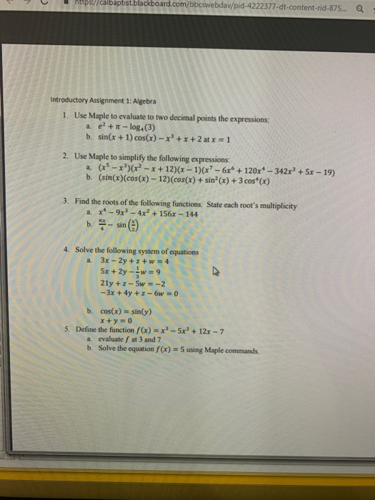 Solved Question | Chegg.com