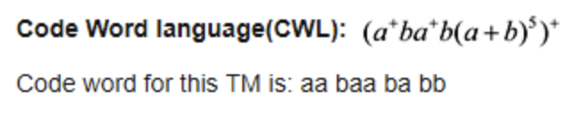 Code Word language(CWL): (a+ba+b(a+b)5)+ Code word | Chegg.com