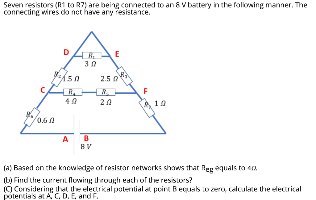 Solved Seven resistors (R1 to R7) are being connected to an | Chegg.com