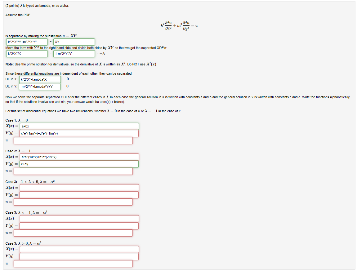 Solved (2 points) is typed as lambda, a as alpha. Assume the | Chegg.com