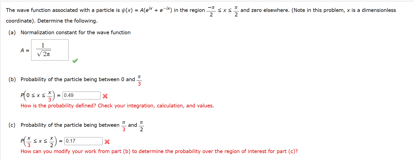 Solved The wave function associated with a particle is | Chegg.com