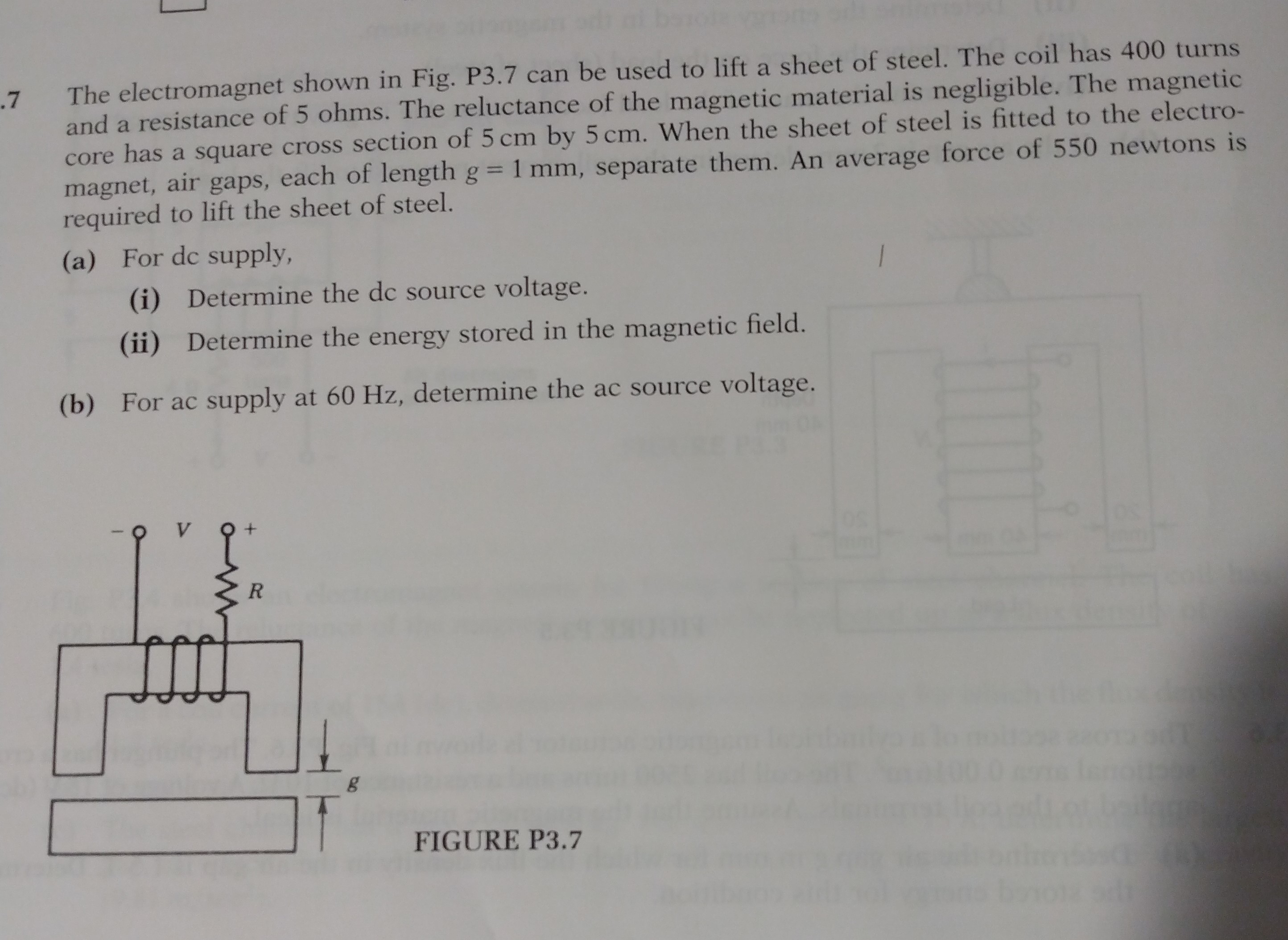 Solved The electromagnet shown in Fig. P3.7 can be used to | Chegg.com