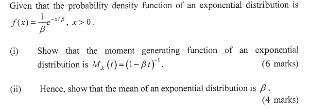 Solved Given that the probability density function of | Chegg.com