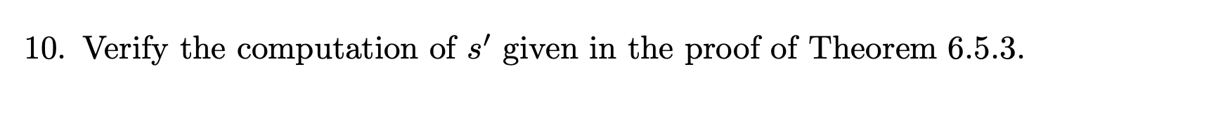 Solved 10. Verify the computation of s' given in the proof | Chegg.com