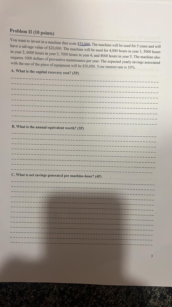 Solved Problem II (10 points) You want to invest in a | Chegg.com