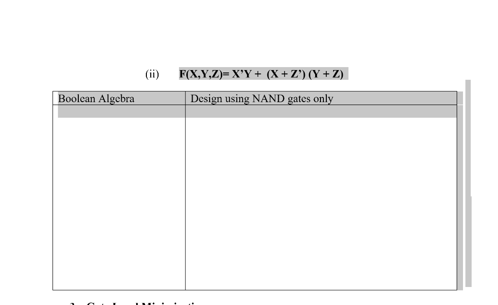 Solved Ii Fxyzxy X Z Yz Boolean Algebra 