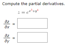 Solved Compute the partial derivatives. =e+ | Chegg.com