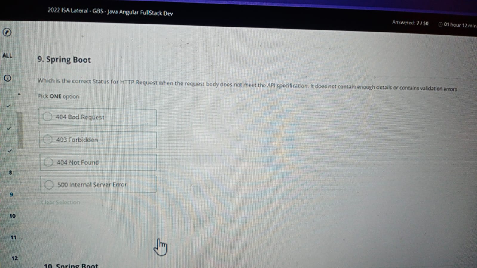 Solved Spring BootWhich is the correct Status for HTTP | Chegg.com