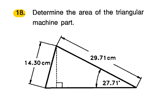 Solved 18. Determine the area of the triangular machine | Chegg.com