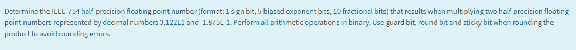 Determine the IEEE-754 half-precision floating point | Chegg.com