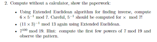 Solved This is cryptography and I just need some | Chegg.com