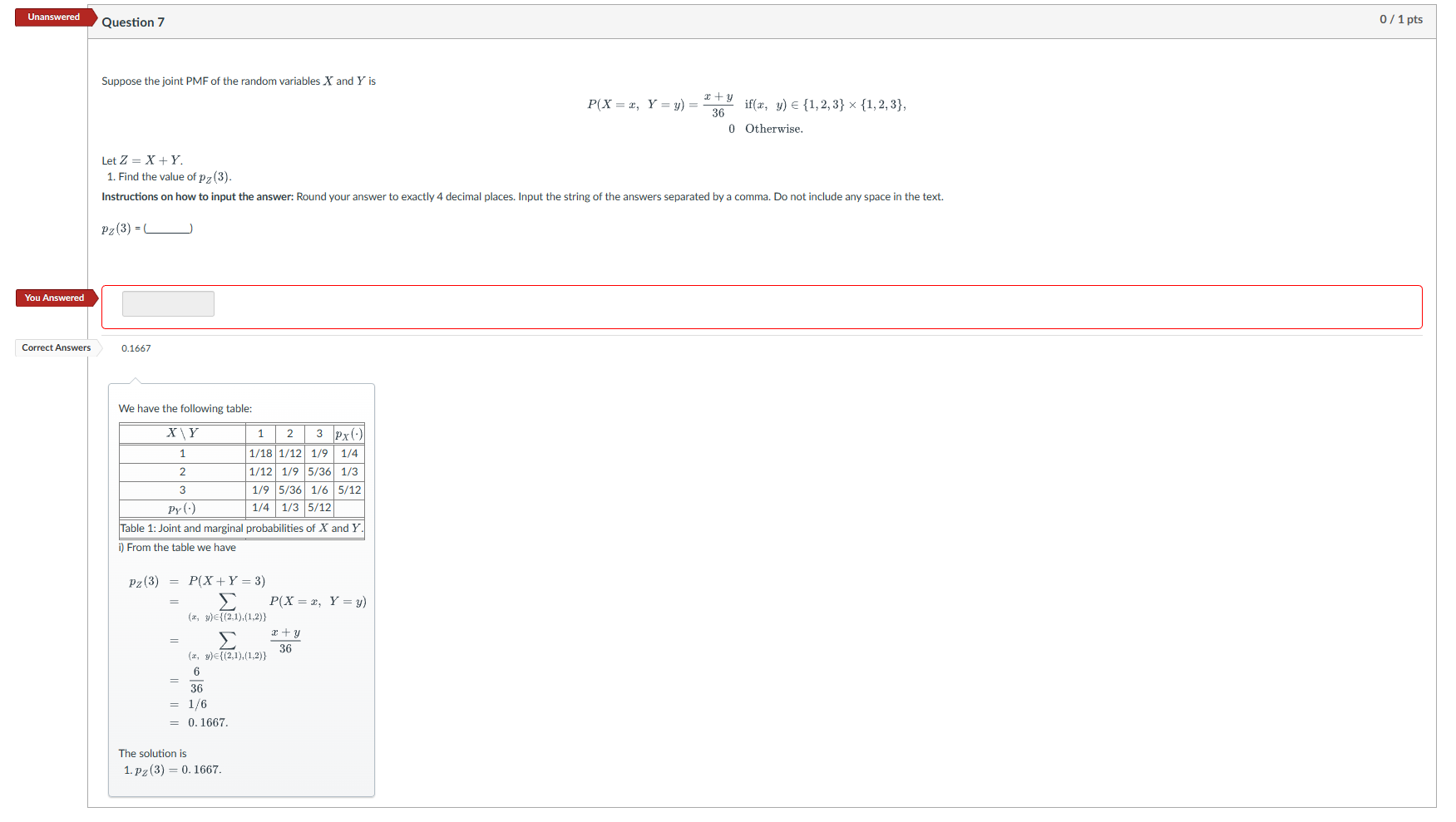 Solved Suppose The Joint Pmf Of The Random Variables X And Y 5480