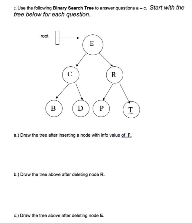 Solved 2. Use the following Binary Search Tree to answer | Chegg.com