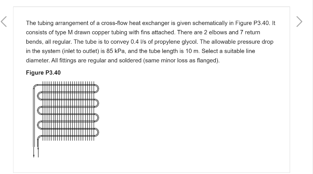 Solved > The tubing arrangement of a cross-flow heat | Chegg.com