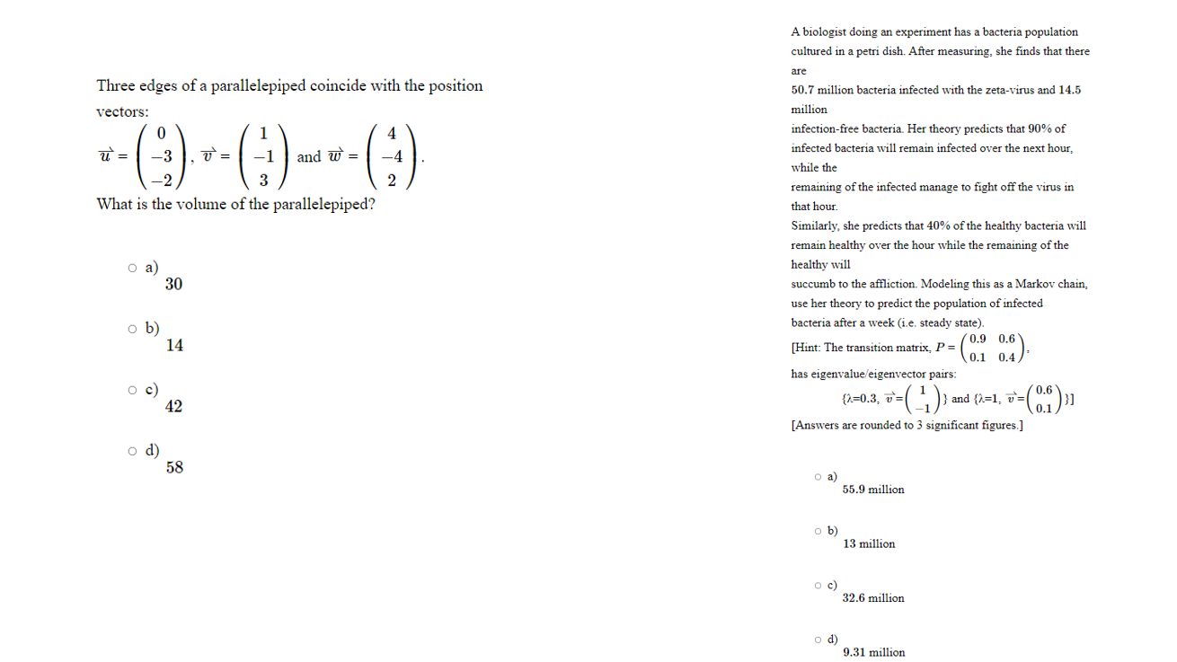 Solved A biologist doing an experiment has a bacteria | Chegg.com
