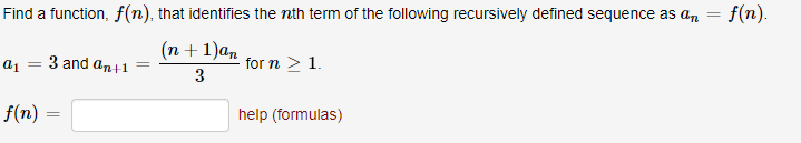 Solved Find a function, f(n), that identifies the nth term | Chegg.com