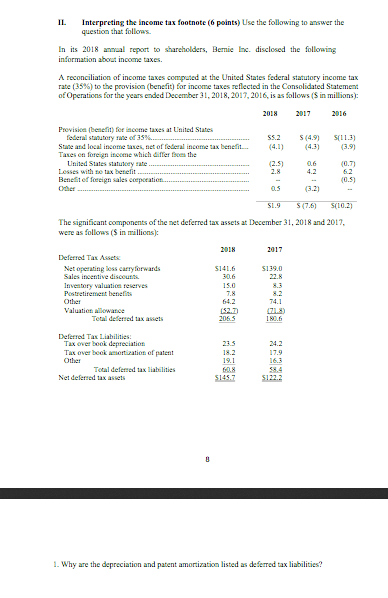 Solved IL Interpreting the income tax footnote (6 points) | Chegg.com