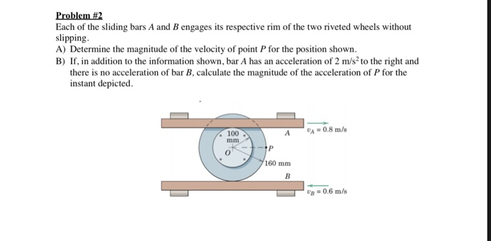 Problem#2 Each of the sliding bars A and B engages | Chegg.com
