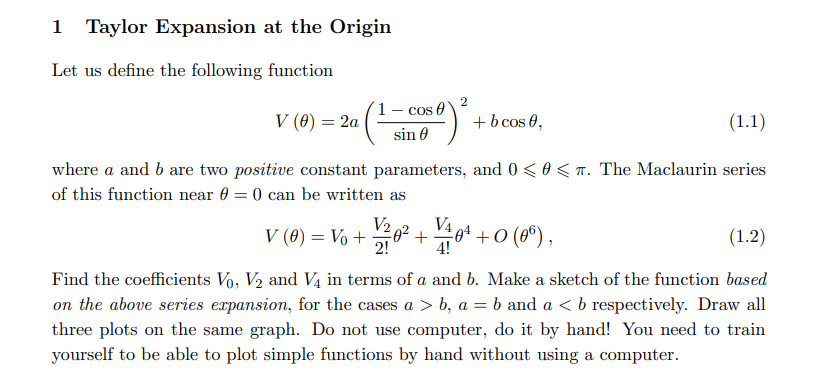 Solved 1Using sin and cos expansion ﻿Taylor Expansion at the | Chegg.com