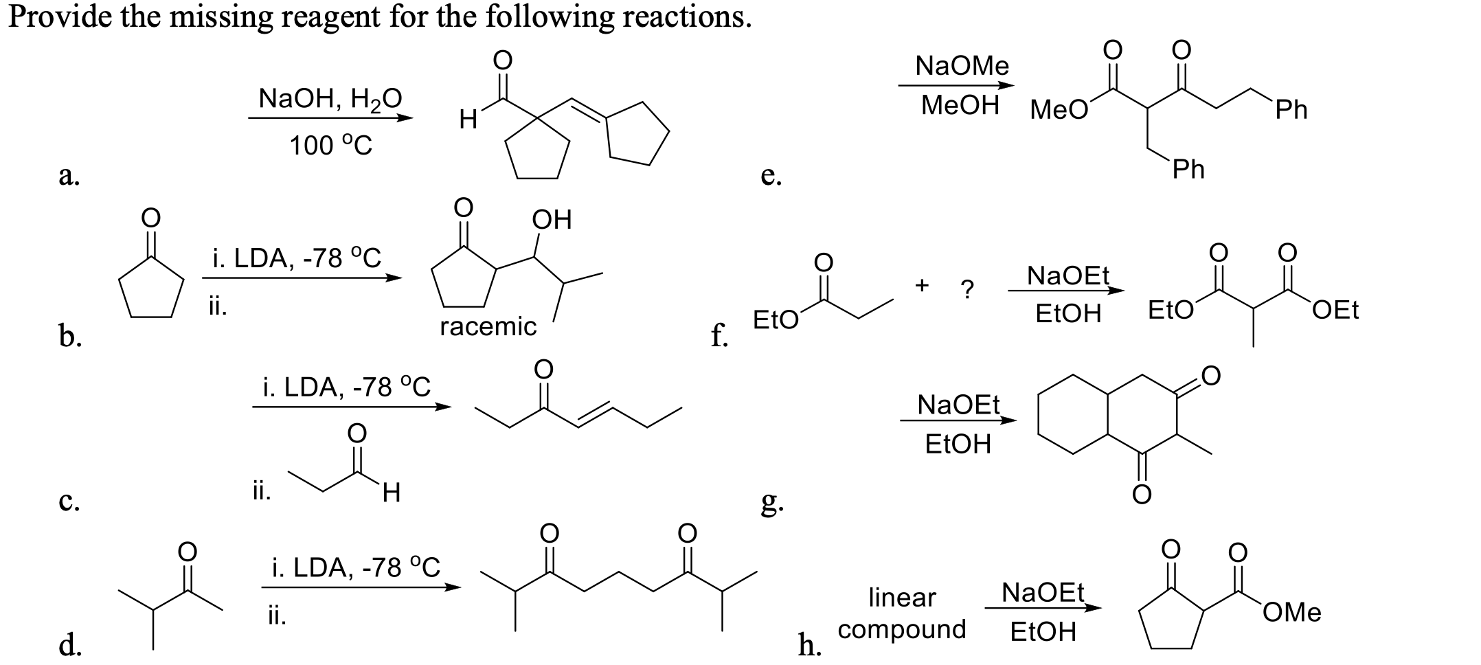 Solved Provide the missing reagent for the following | Chegg.com