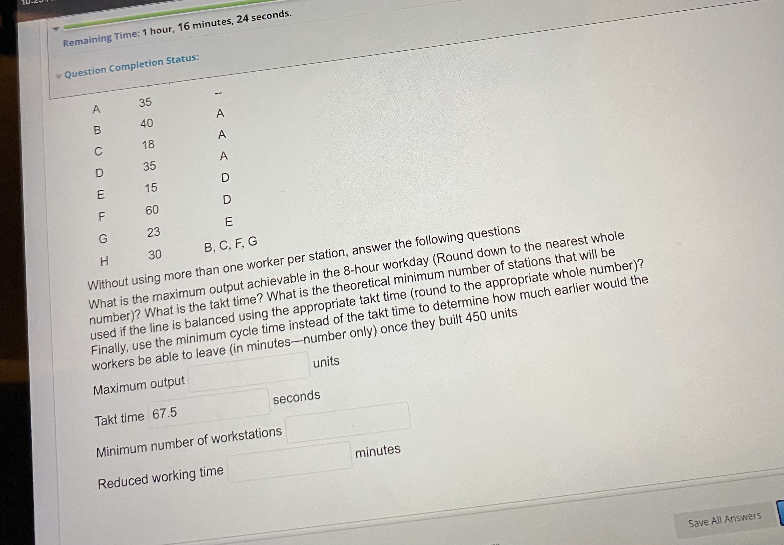Solved Remaining Time: 1 hour, 16 minutes, 24 seconds. rper | Chegg.com