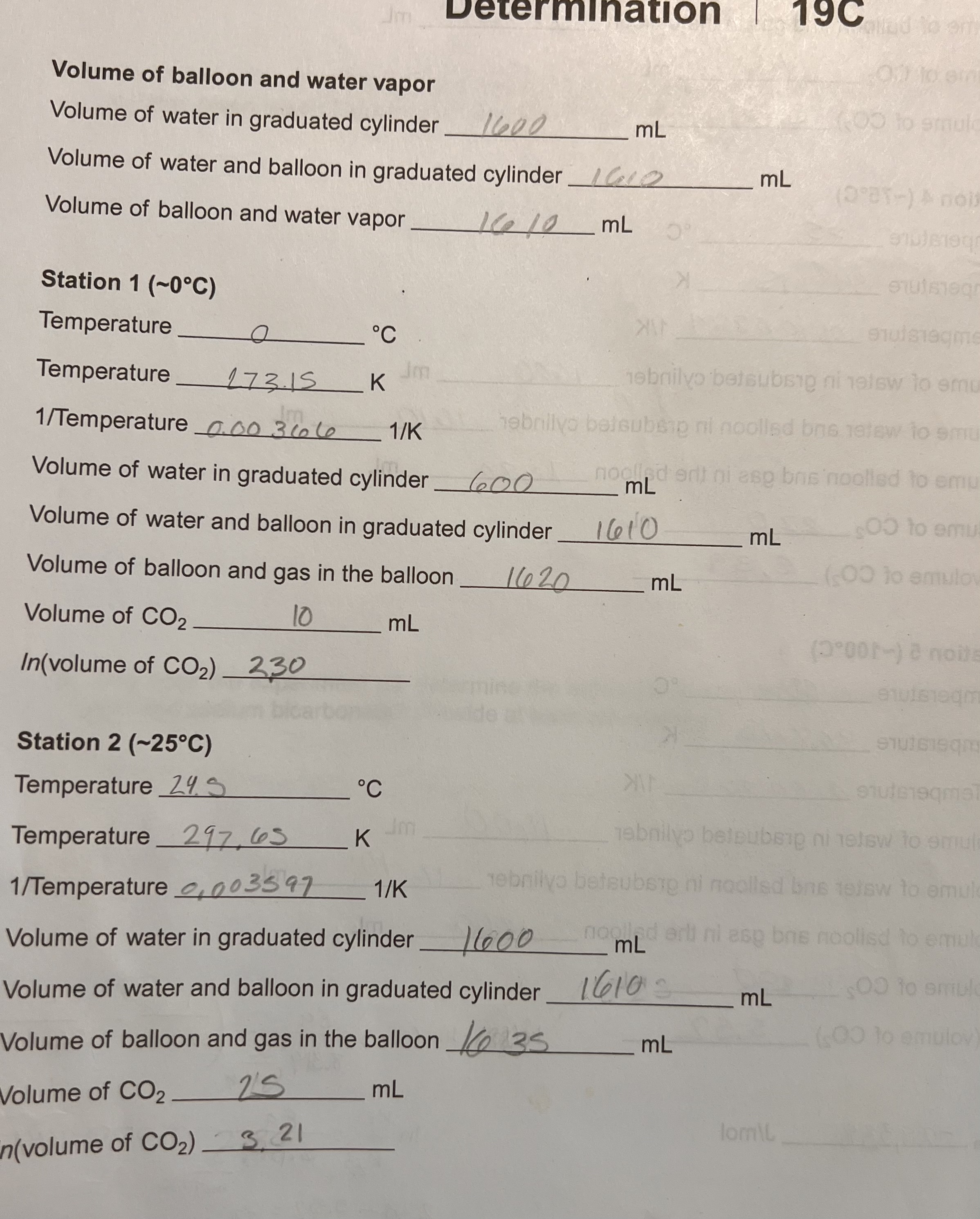 Solved Volume of balloon and water vapor Volume of water in | Chegg.com