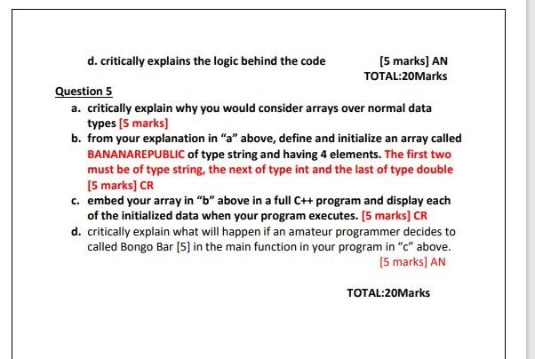 Solved d. critically explains the logic behind the code (5 | Chegg.com