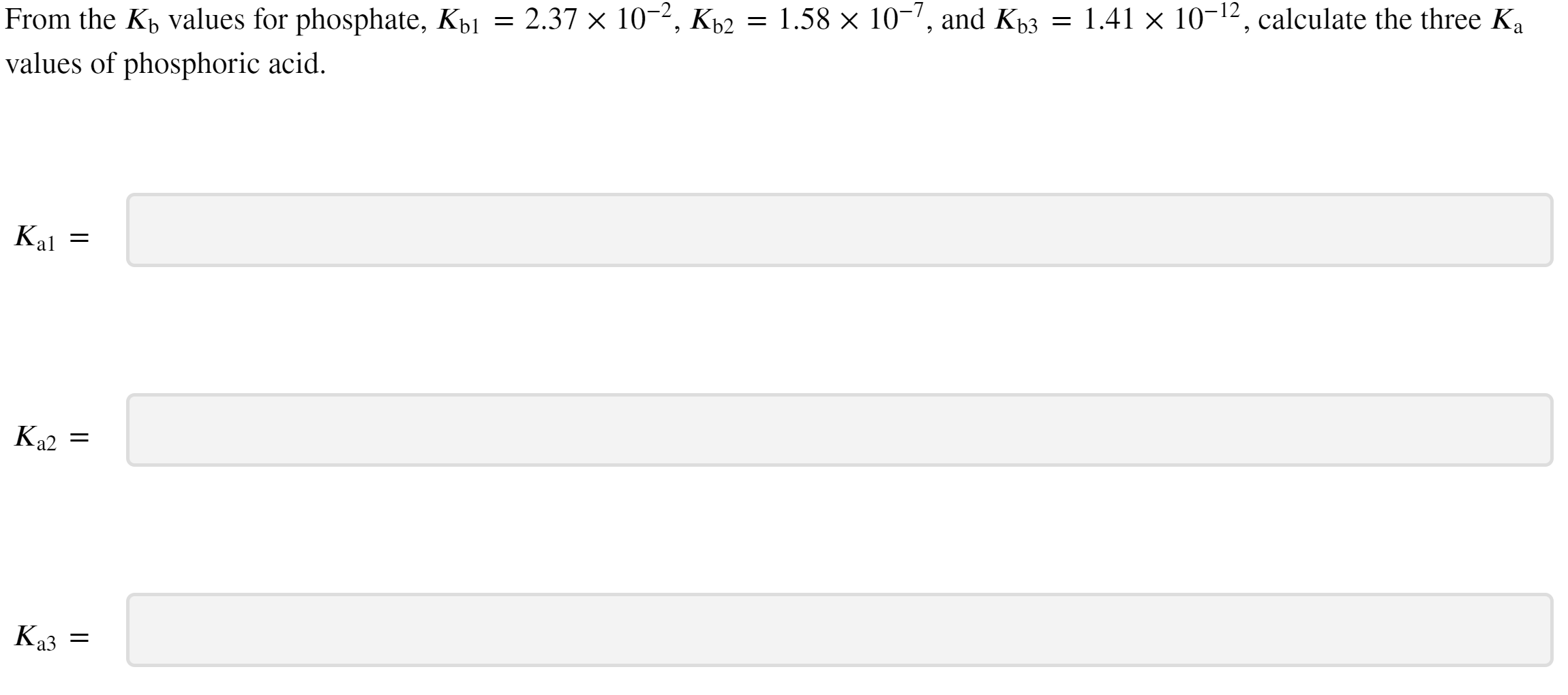 Solved From the Kb values for phosphate, | Chegg.com