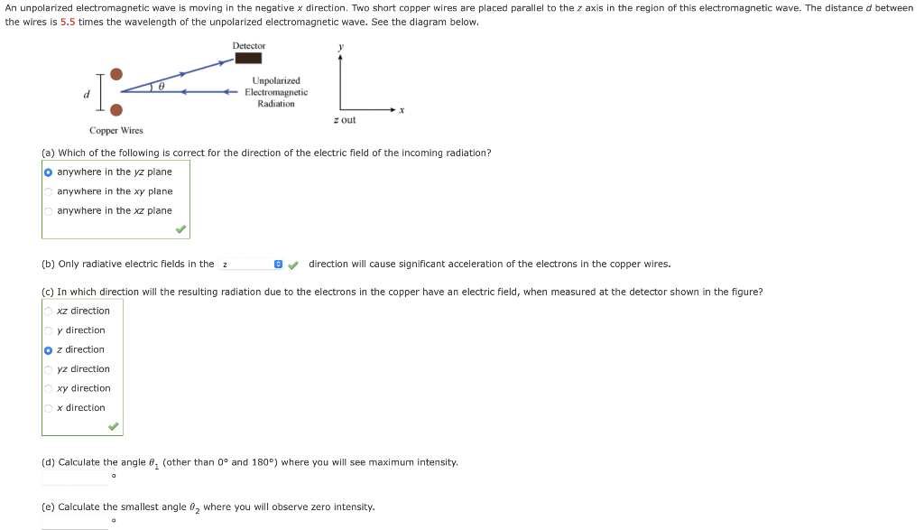 Solved An unpolarized electromagnetic wave is moving in the | Chegg.com