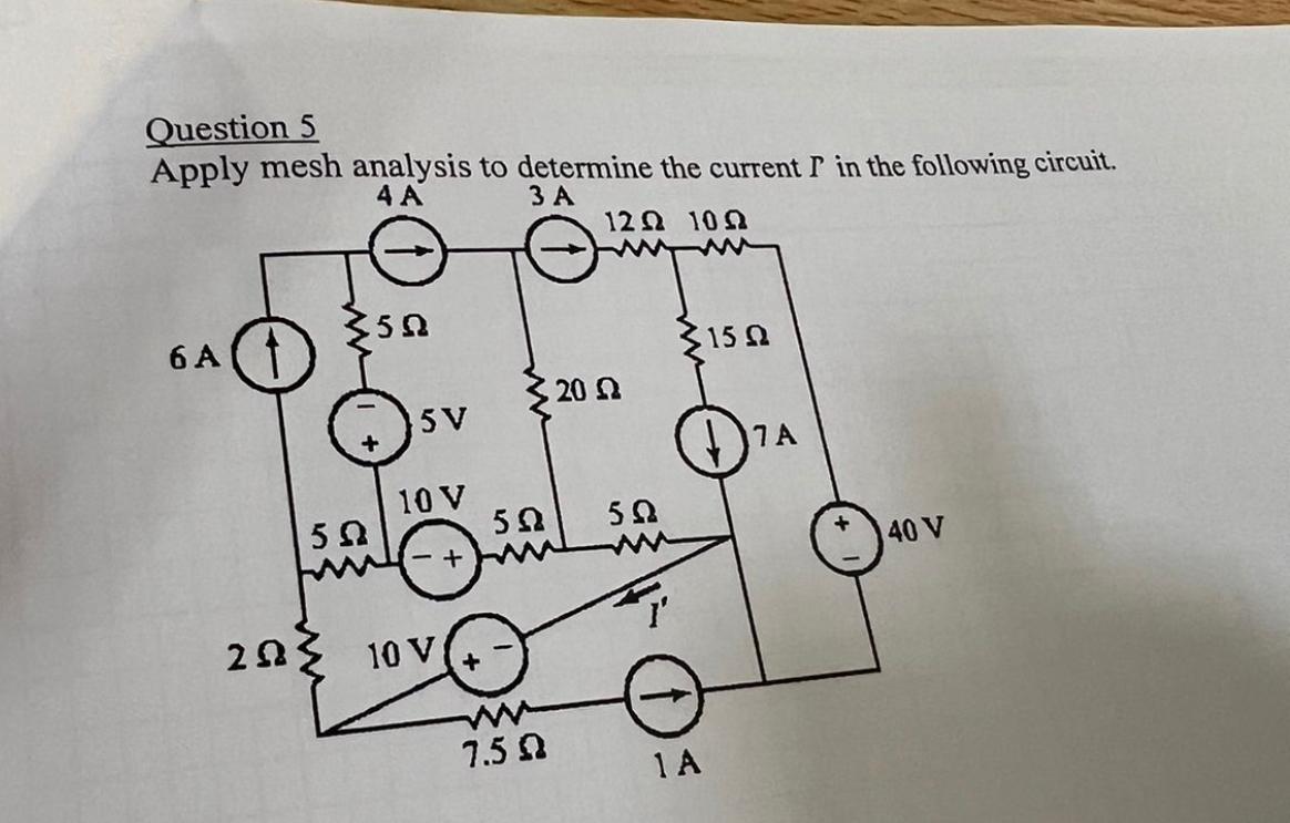 Apply mesh analysis to determine the current | Chegg.com