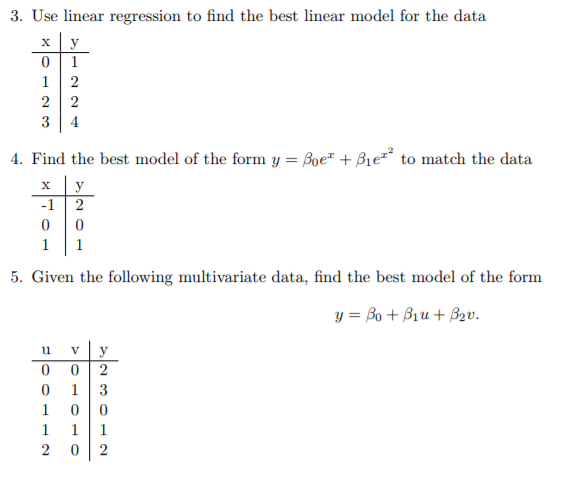 Solved 3. Use linear regression to find the best linear | Chegg.com