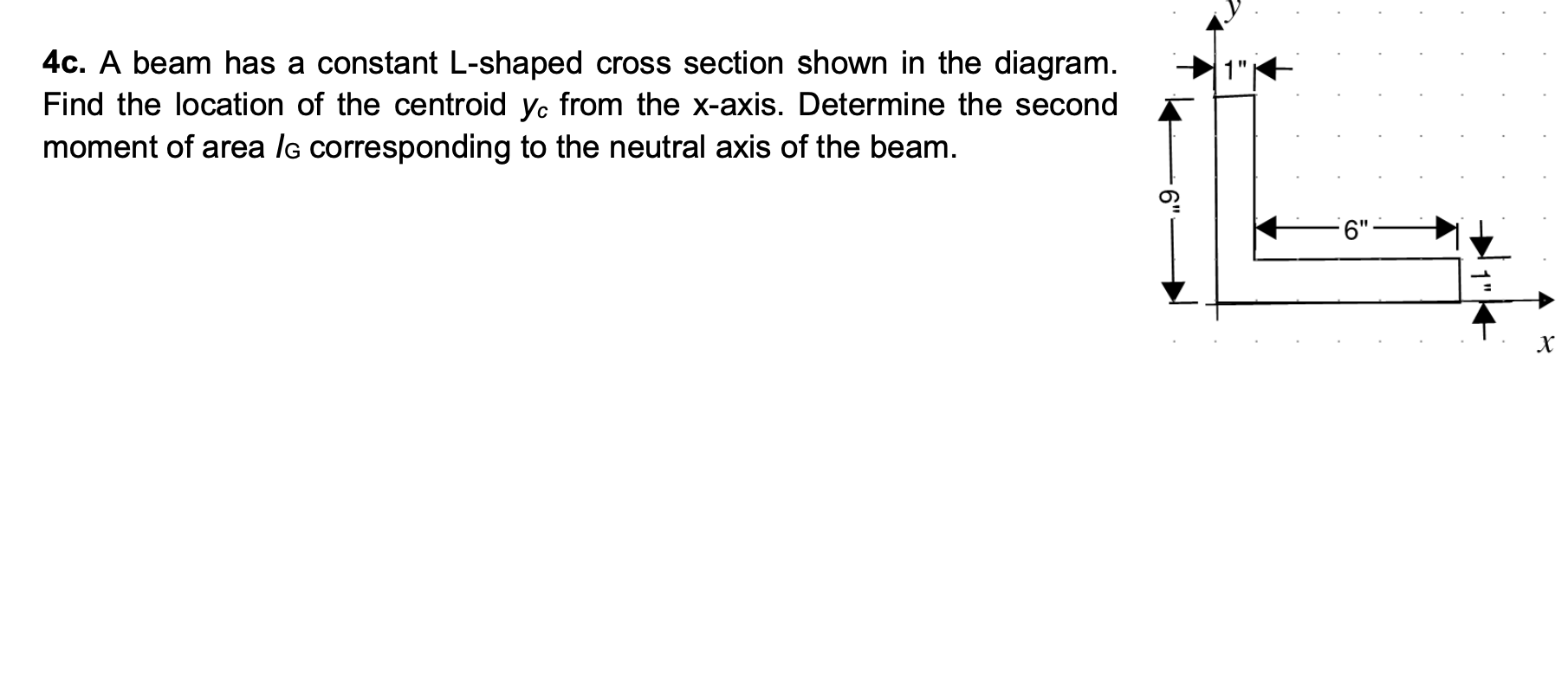 Solved 4c. A beam has a constant L-shaped cross section | Chegg.com
