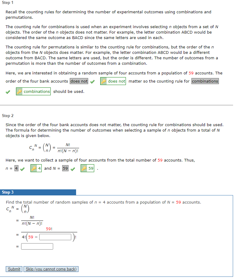 Solved Step 1 Recall The Counting Rules For Determining The Chegg