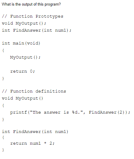 Solved What is the output of this program? // Function | Chegg.com